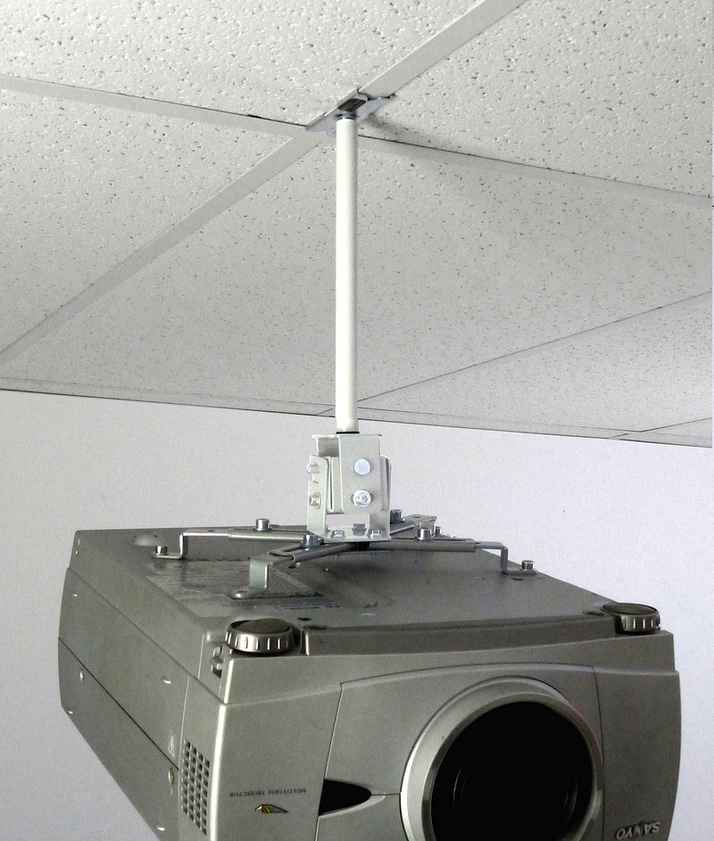 ALZO Short Suspended Drop Ceiling Video Projector Mount with Scissor C ...